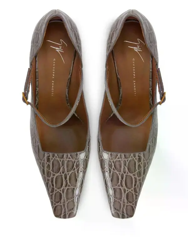 GIUSEPPE ZANOTTI 90mm Brita Crocodile-effect Buckle Pumps