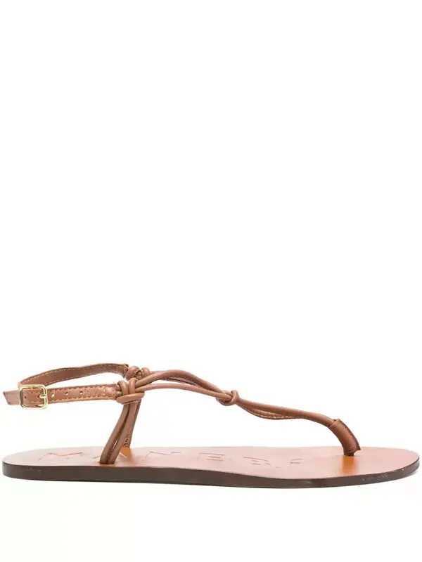 Manebí Leather Thong Sandals - Brown
