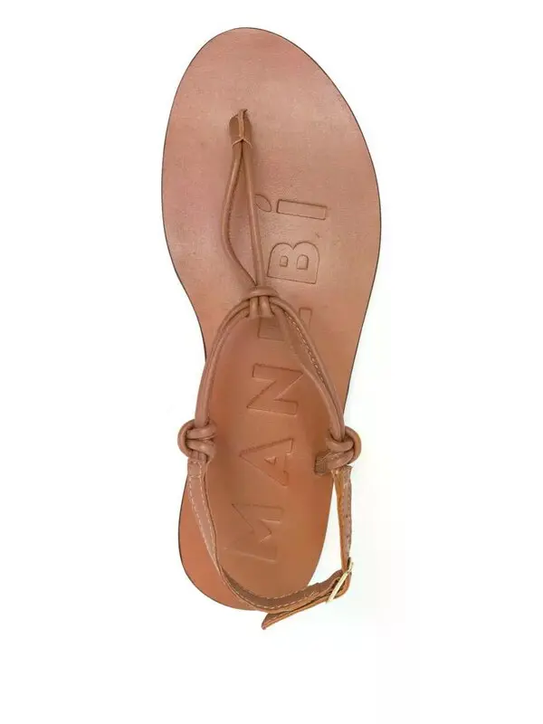Manebí Leather Thong Sandals - Brown
