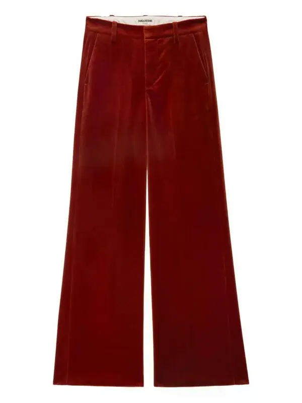 Zadig&Voltaire Wide-leg Velvet Trousers - Red