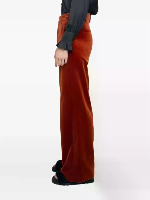 Zadig&Voltaire Wide-leg Velvet Trousers - Red