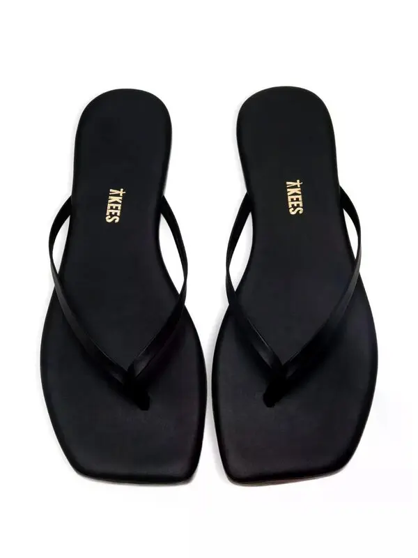 Tkees Lily Leather Flip-flops - Black