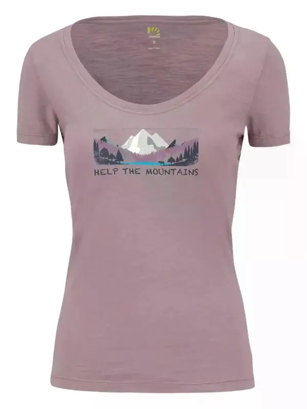 KARPOS Mountain-print V-neck T-shirt