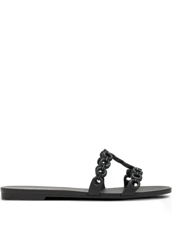 AQUAZZURA Infinity Chain Flat Sandals - Black