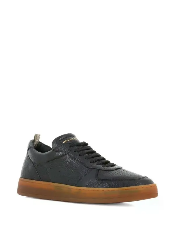 Officine Creative Textured Leather Sneakers - Black