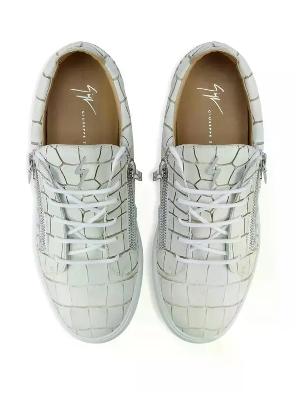 GIUSEPPE ZANOTTI Frankie Crocodile-effect Zip Sneakers