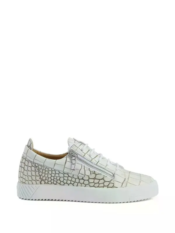 GIUSEPPE ZANOTTI Frankie Crocodile-effect Zip Sneakers