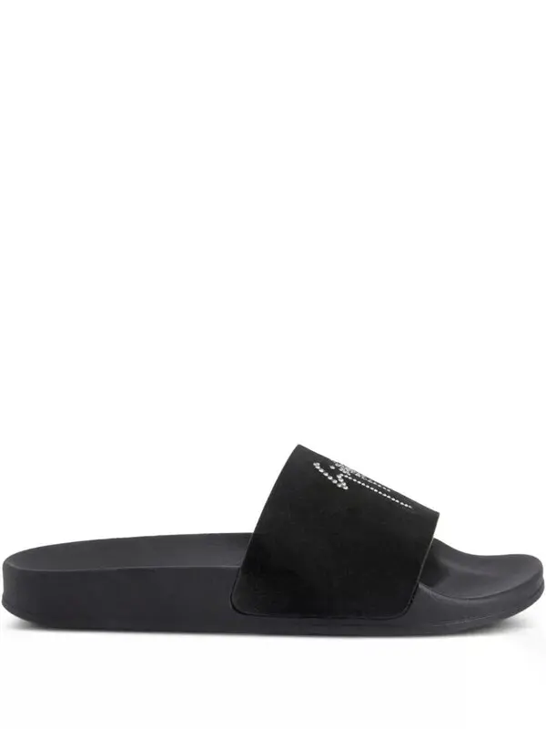 GIUSEPPE ZANOTTI Crystal-embellished Slides - Black