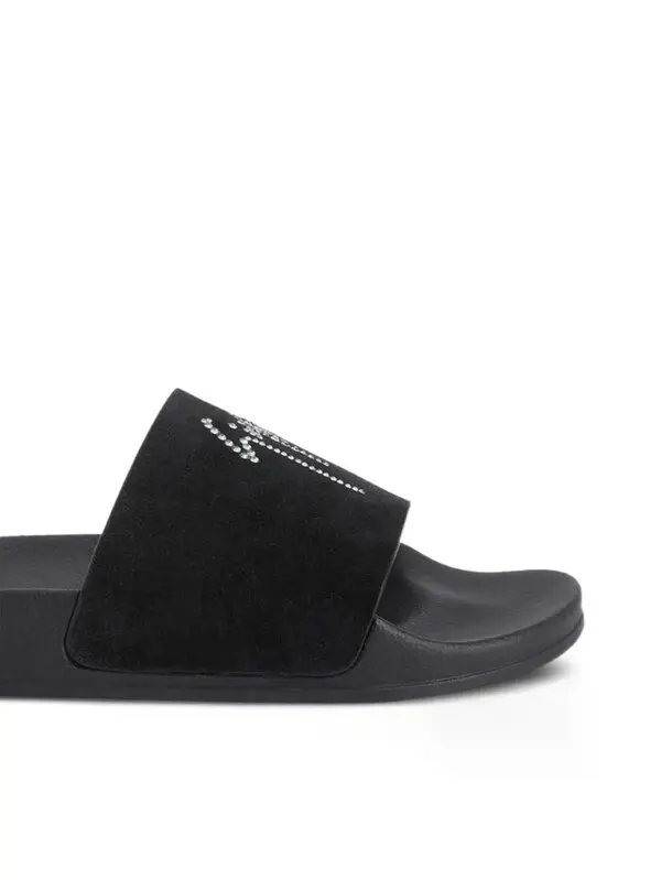 GIUSEPPE ZANOTTI Crystal-embellished Slides - Black