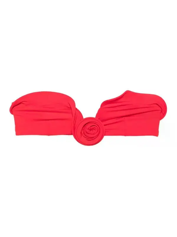 Magda Butrym Rose-appliqué Bikini Top - Red