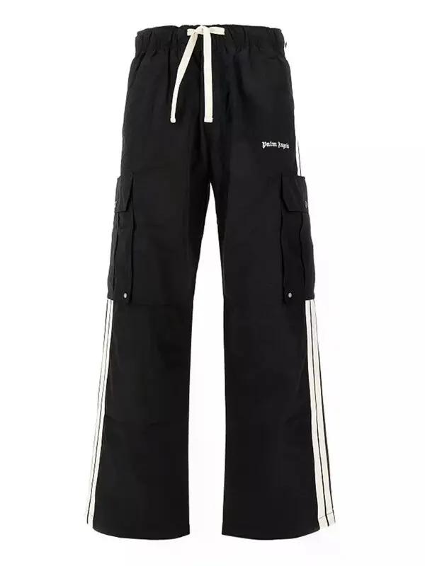 Palm Angels Side-stripe Cargo Track Pants - Black