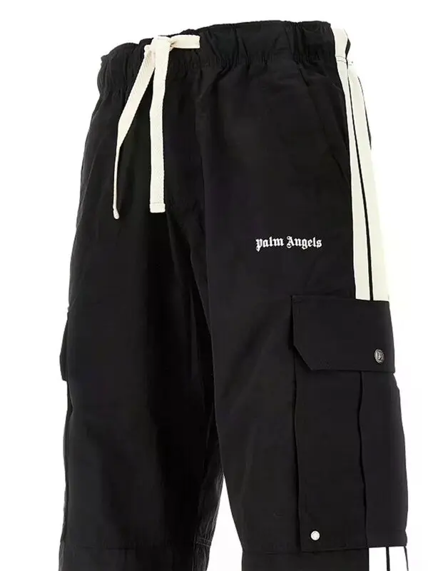 Palm Angels Side-stripe Cargo Track Pants - Black