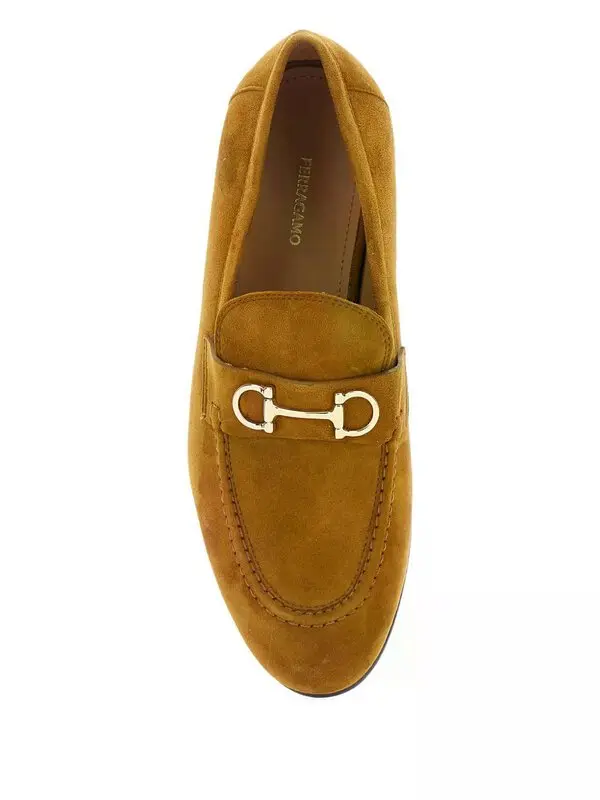 FERRAGAMO Gancini-detailed Loafers - Brown