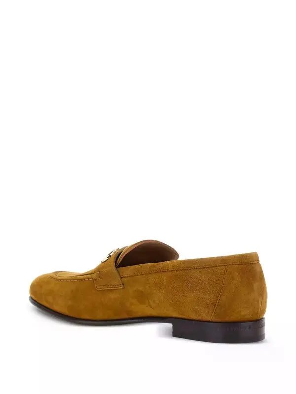 FERRAGAMO Gancini-detailed Loafers - Brown