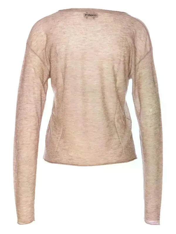 Pinko V-neck Sweater With Paillette Embellishment - Neutrals