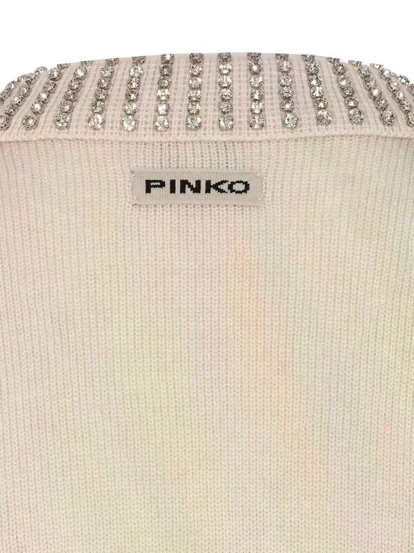 Pinko Crystal-collar Crewneck Sweater - Neutrals