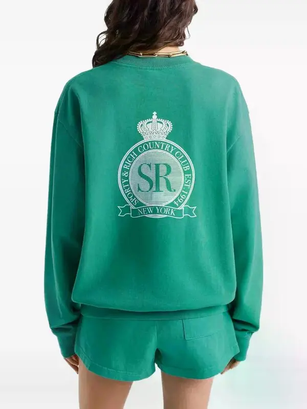 SPORTY & RICH Embroidered-logo Sweater - Green