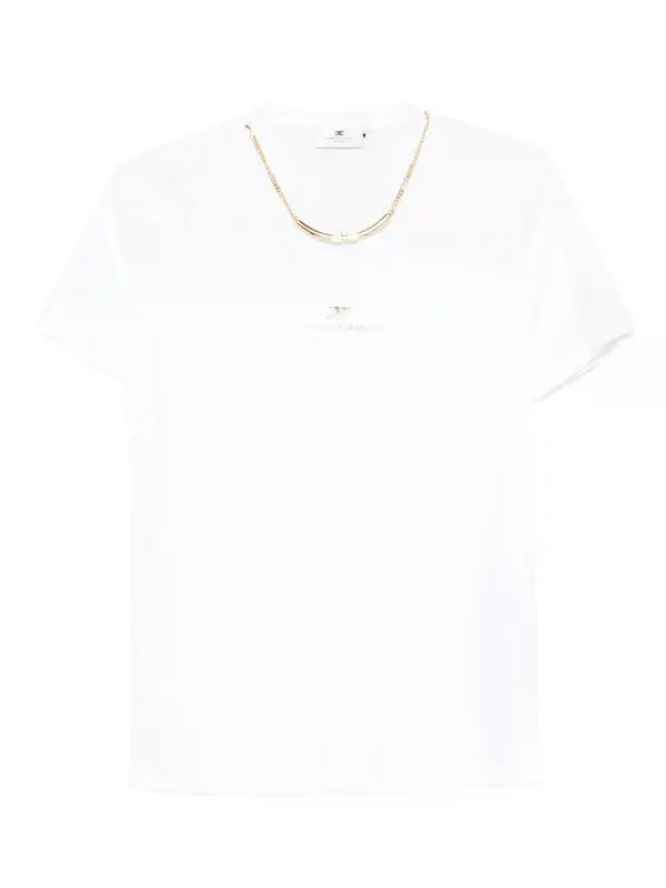 Elisabetta Franchi Chain-embellished T-shirt - White