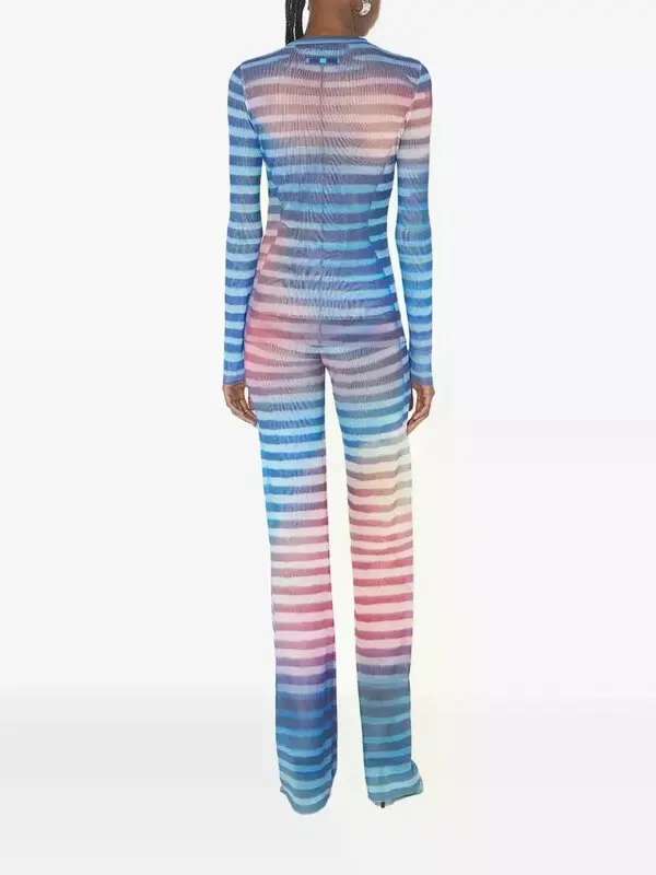 JEAN PAUL GAULTIER Striped Long Sleeve Top - Blue