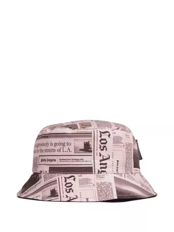 Palm Angels Printed Bucket Hat - 1030 Black-pink