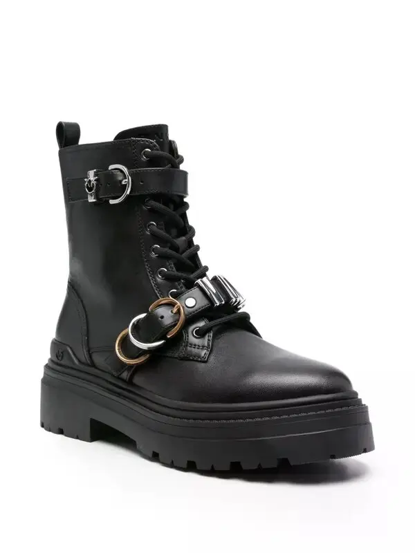 Pinko Leather Combat Boots