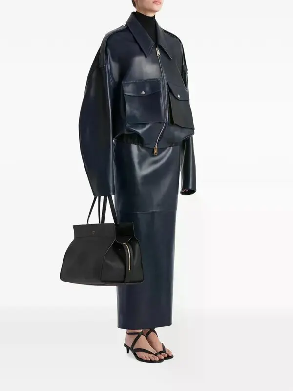 Khaite Pencil Leather Skirt - Blue
