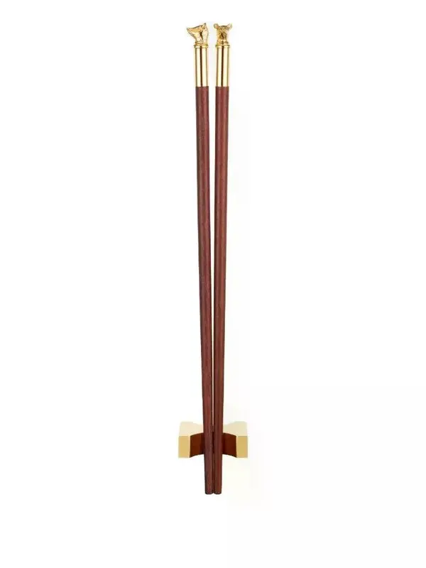 Shanghai Tang Tang Zodiac Mouse Head Chopsticks - Brown