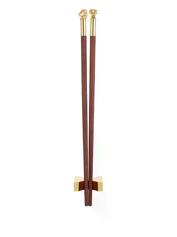 Shanghai Tang Tang Zodiac Dog-head Chopsticks - Brown