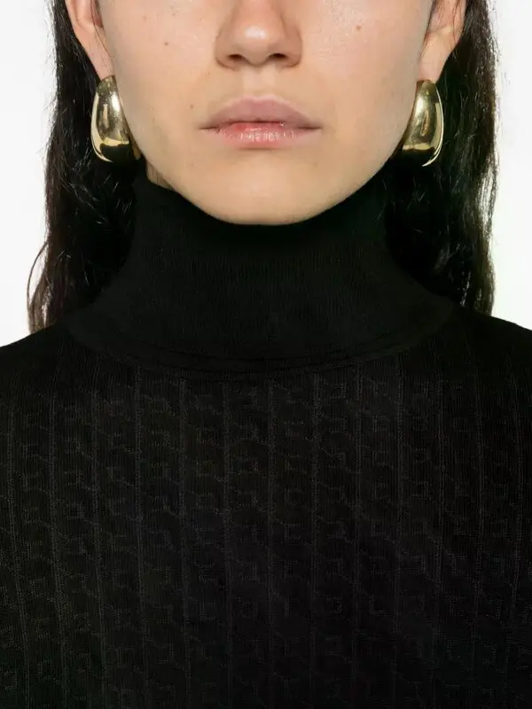 Elisabetta Franchi Turtleneck Ribbed Top