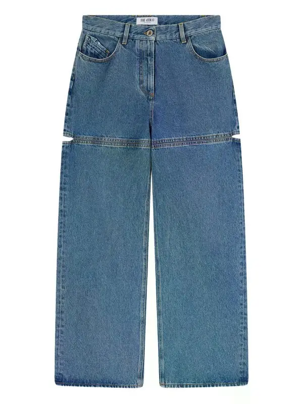 Attico Cut-out Wide Leg Jeans