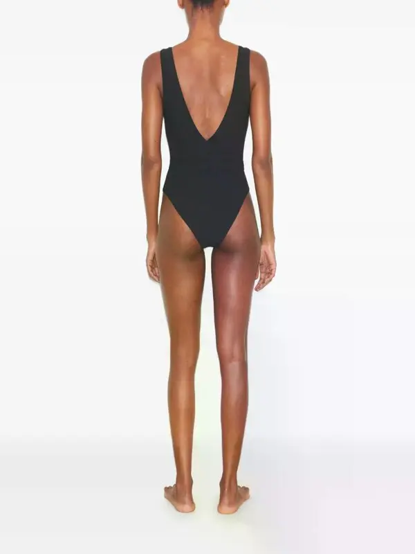 Tory Burch V-neck Belted One-piece Swimsuit - Black
