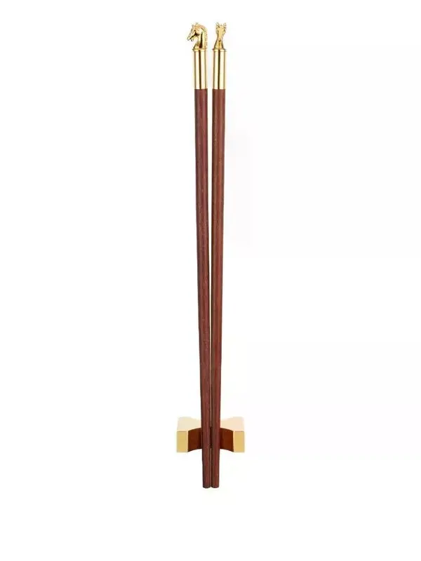 Shanghai Tang Tang Zodiac Horsehead Chopsticks - Brown
