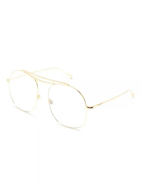Gucci Logo-engraved Pilot-frame Eyeglasses