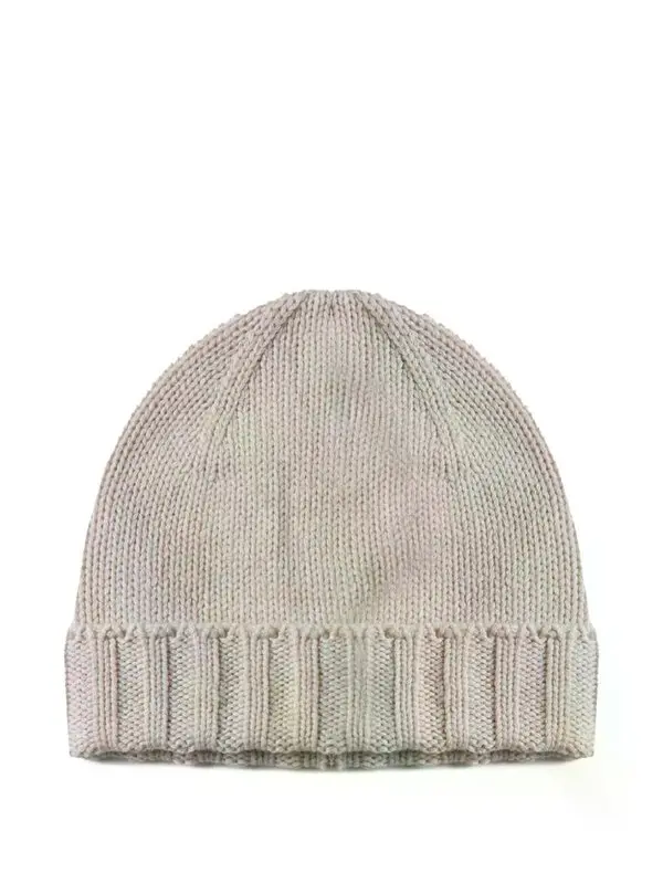 John Galliano Ribbed Wool Beanie - Neutrals