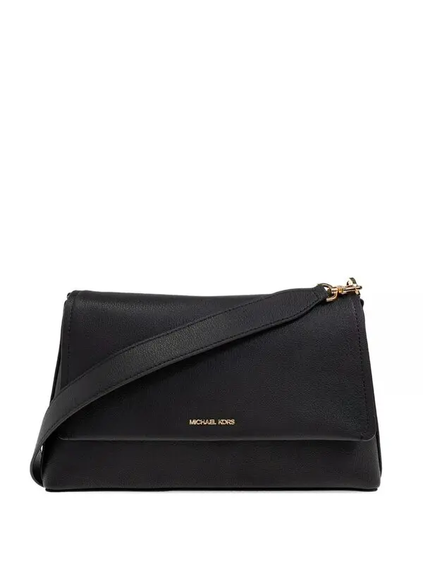 Michael Kors Flap-detail Leather Shoulder Bag - Black