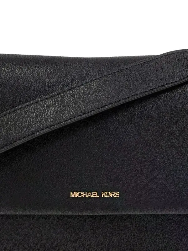 Michael Kors Flap-detail Leather Shoulder Bag - Black