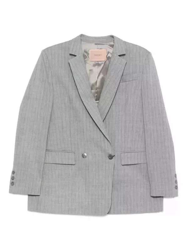 TWINSET Pinstriped Double-breasted Blazer