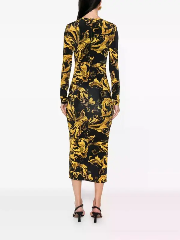Versace Barocco-print Midi Dress