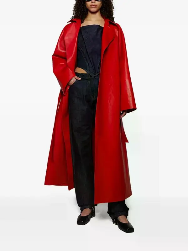 Magda Butrym Belted Leather Coat