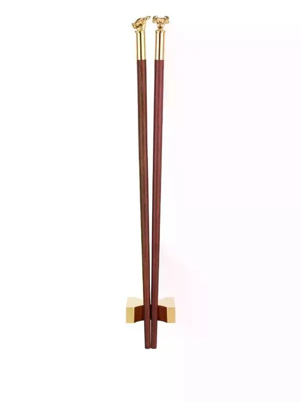 Shanghai Tang Tang Zodiac Animal Head Chopsticks - Brown