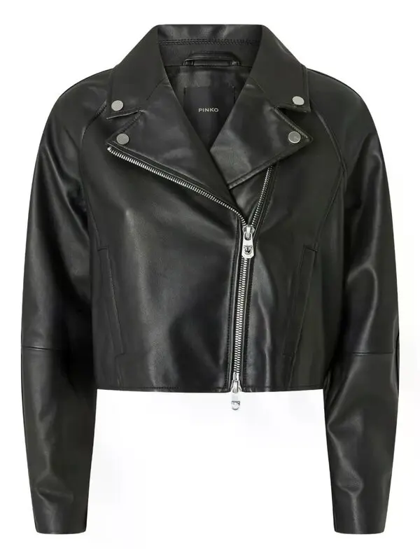 Pinko Leather Biker Jacket - Black