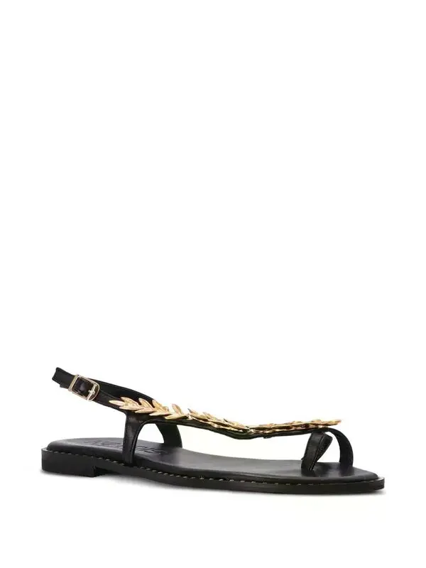 KOTRIS SANDALS Leaf Embellished Slingback Sandals