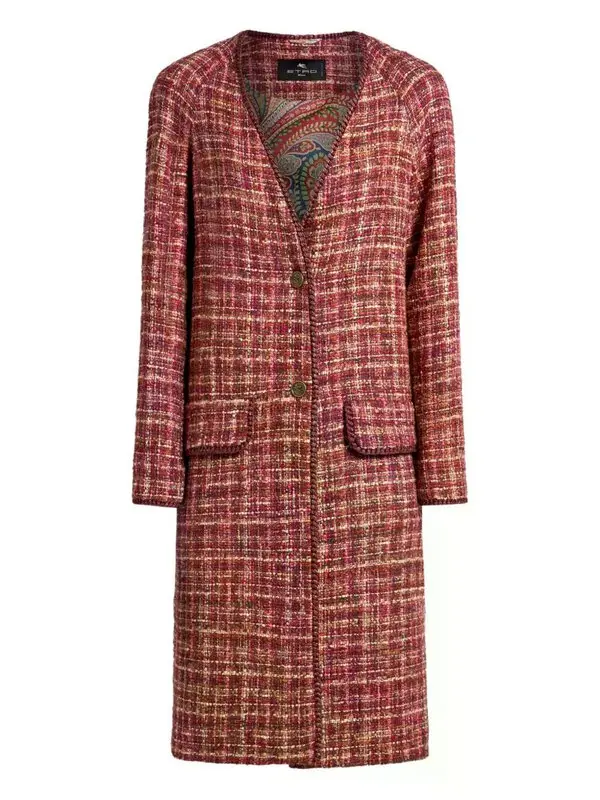 Etro Tweed Single-breasted Coat