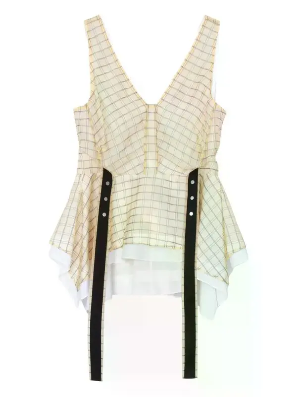 3.1 Phillip Lim Checked Peplum Top