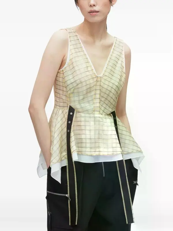 3.1 Phillip Lim Checked Peplum Top