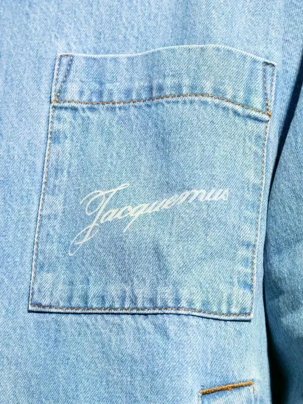 Jacquemus Embroidered Pocket Denim Shirt