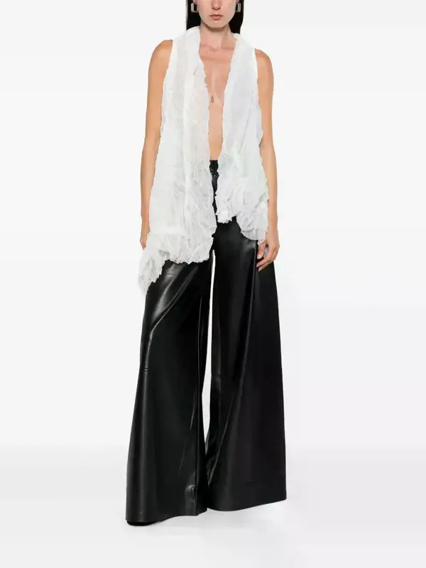 Norma Kamali Wide-leg Leather Trousers