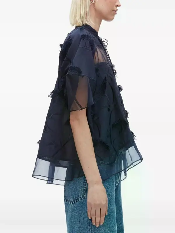 3.1 Phillip Lim Embroidered Ruffled Blouse