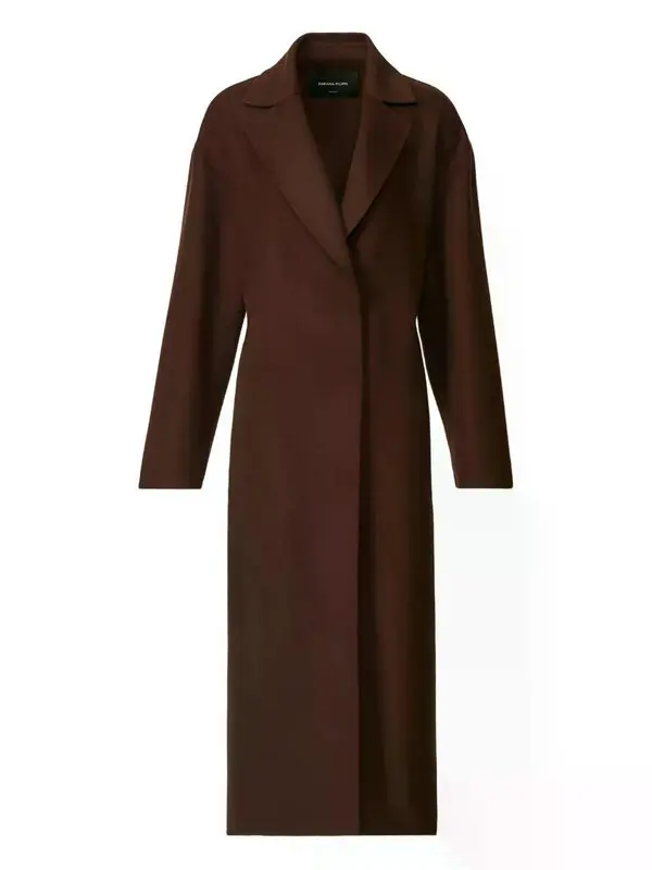 Fabiana Filippi Wool Midi Coat With Drawstring Detail