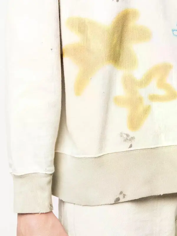 Palm Angels Sprayed Palm-print Cotton Sweatshirt